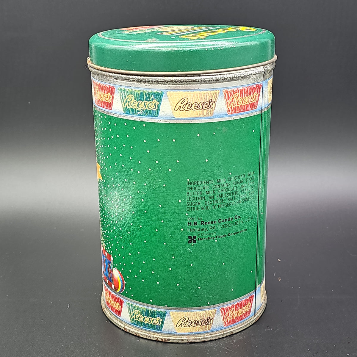 Vintage 1990 Reese's Peanut Butter Cups Tin, Christmas Stocking Teddy ...