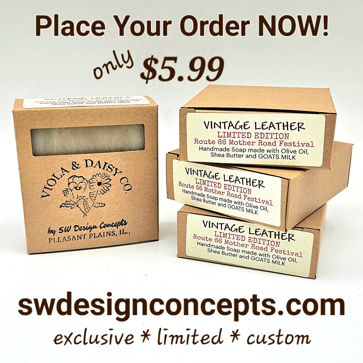 LIMITED EDITION "Vintage Leather Scent" The Mother Road 66 (Goat Milk ...